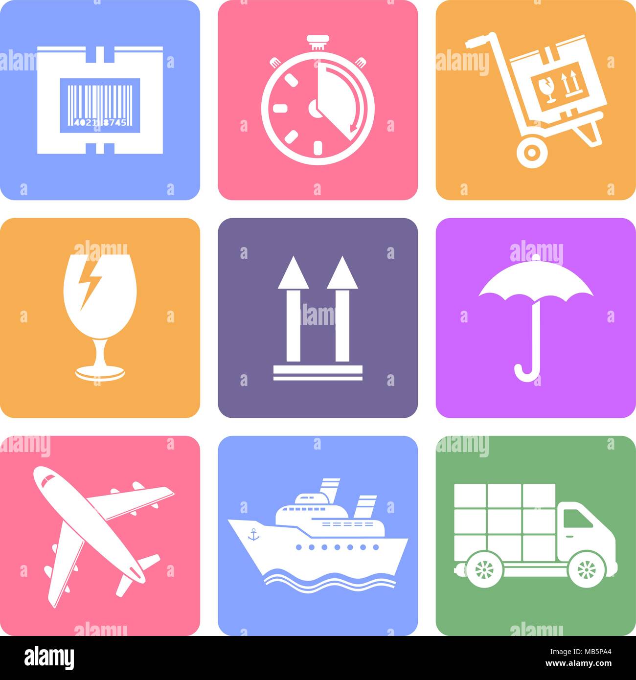 Logistic icons set, flat design vector Stock Vector Image & Art - Alamy