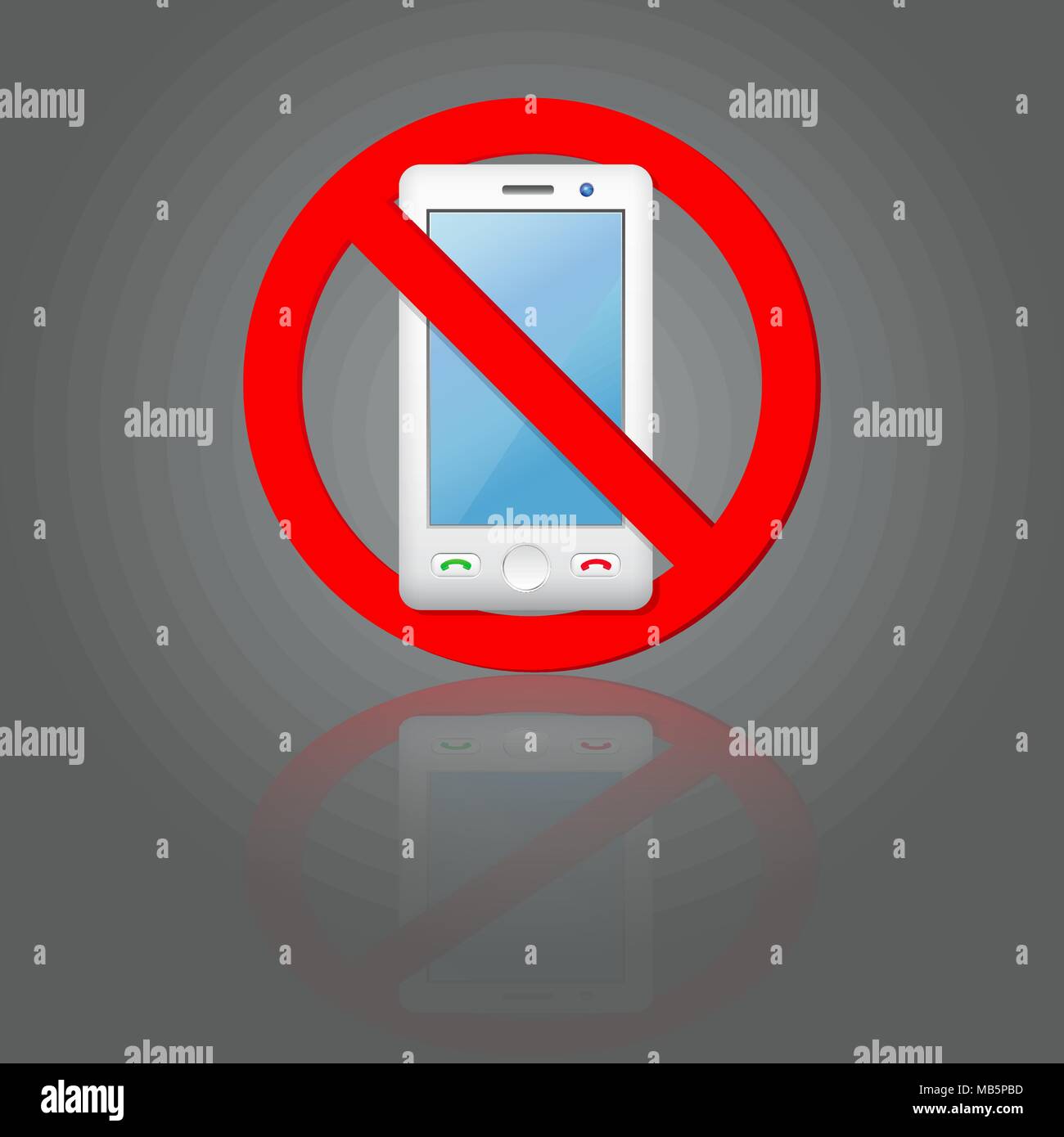 No phone vector red sign Stock Vector Image & Art - Alamy
