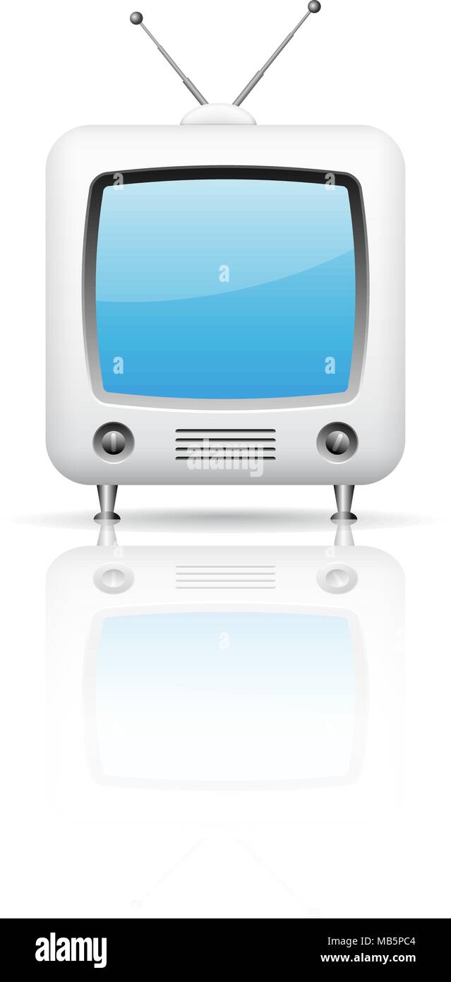 Vector illustration of retro tv with reflection Stock Vector Image ...