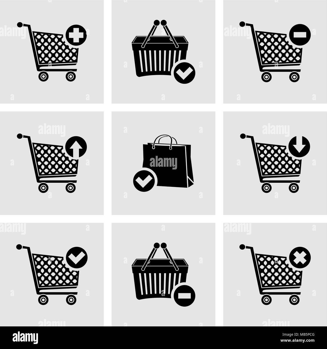 Shopping cart icon set Stock Vector Image & Art - Alamy