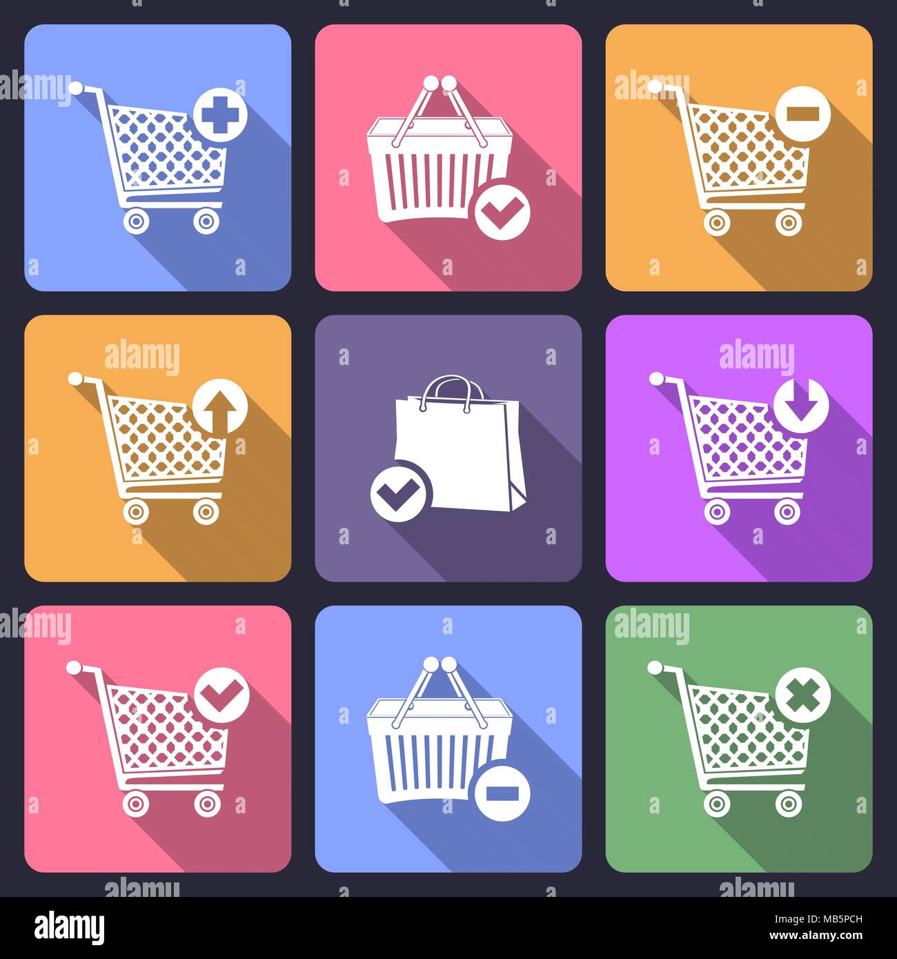 Icons online grocery shopping Stock Vector Images - Alamy