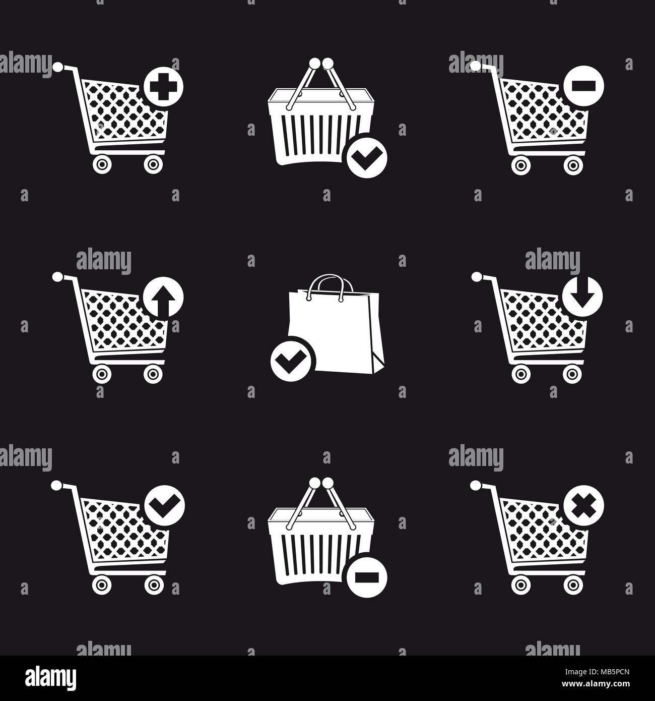 Icons online grocery shopping Stock Vector Images - Alamy