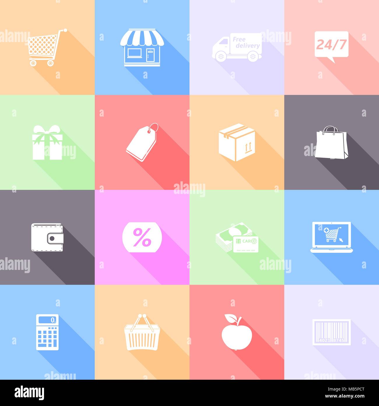 Shopping flat hi-res stock photography and images - Alamy