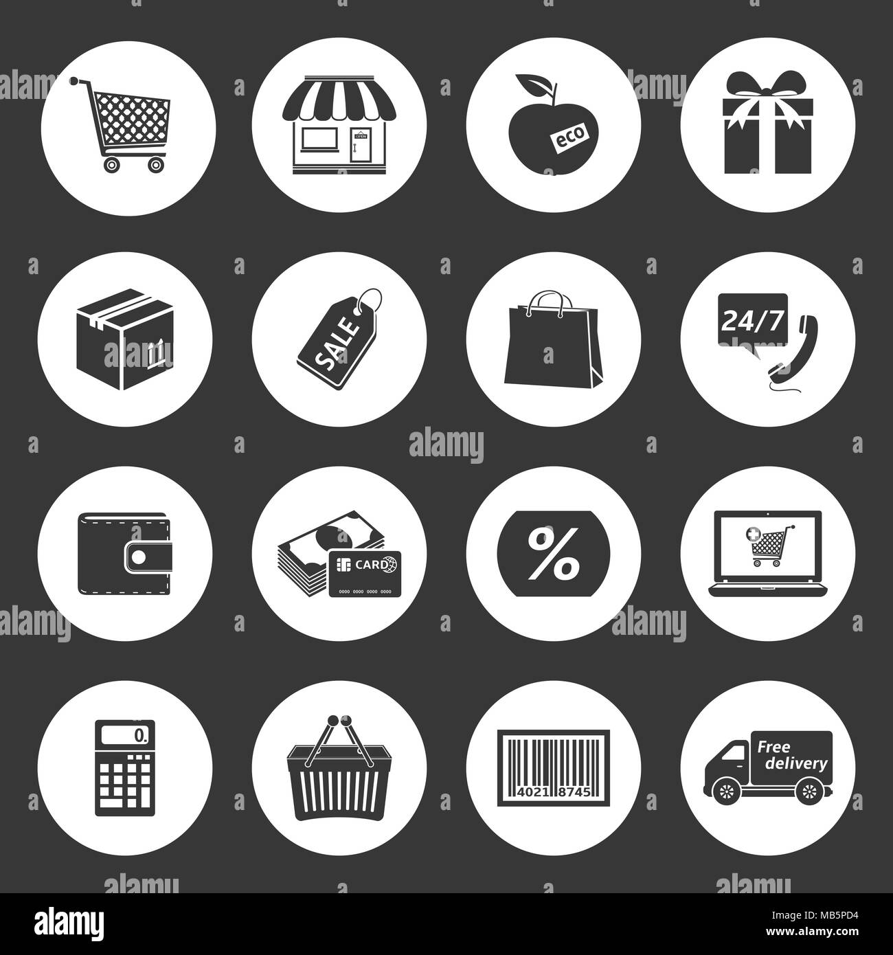 Vector Shopping Icons Stock Vector Image & Art - Alamy