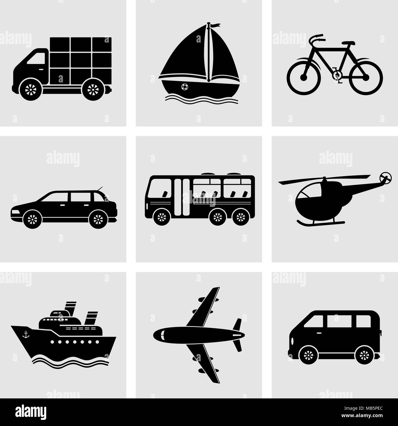 Transportation icons hi-res stock photography and images - Alamy
