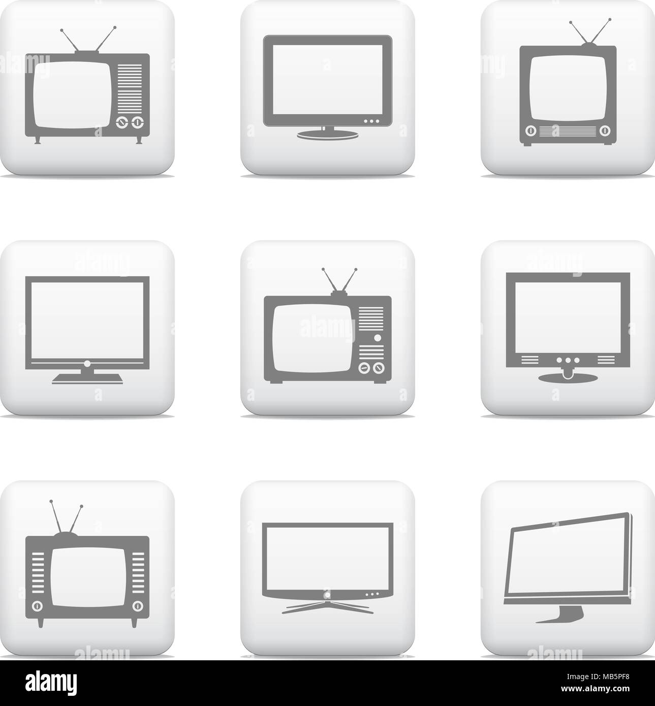 Web buttons - TV icons Stock Vector Image & Art - Alamy