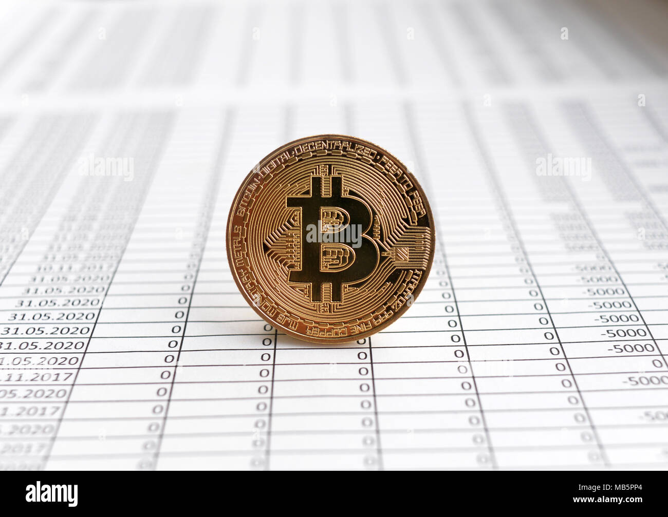 Gold Coins Bitcoin on white background with numbers. price of bitcoin ...