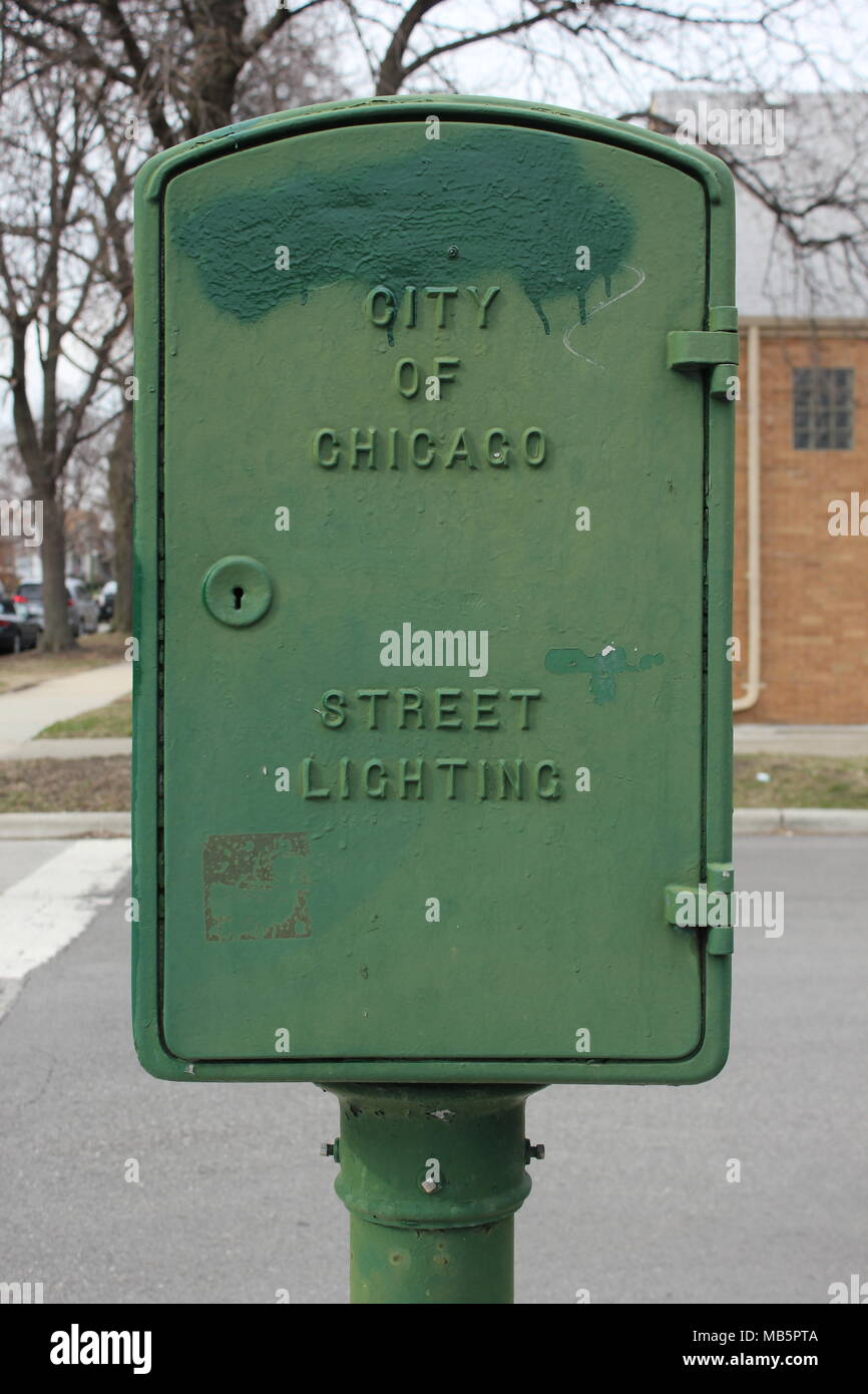 Metal box for access to the City of Chicago's Street Lighting system ...