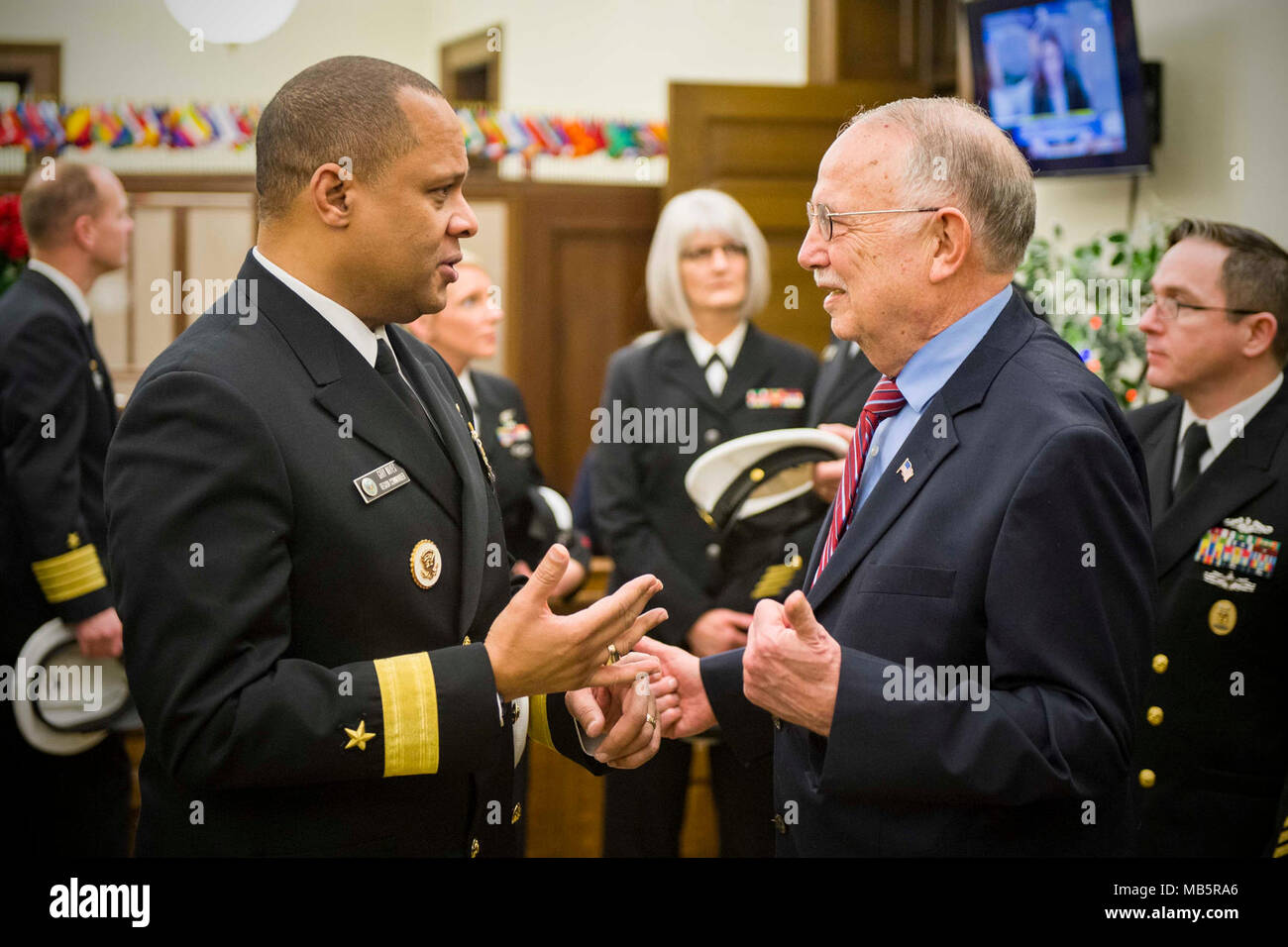 OLYMPIA, Wash. (Feb. 21, 2018) – Rear Adm. Gary Mayes, commander, Navy ...