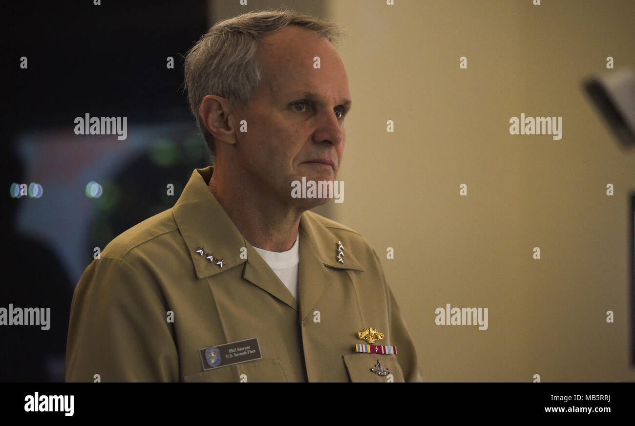 R.I. (Feb. 21, 2018) Vice Adm. Phil Sawyer, commander, U.S. 7th Fleet ...