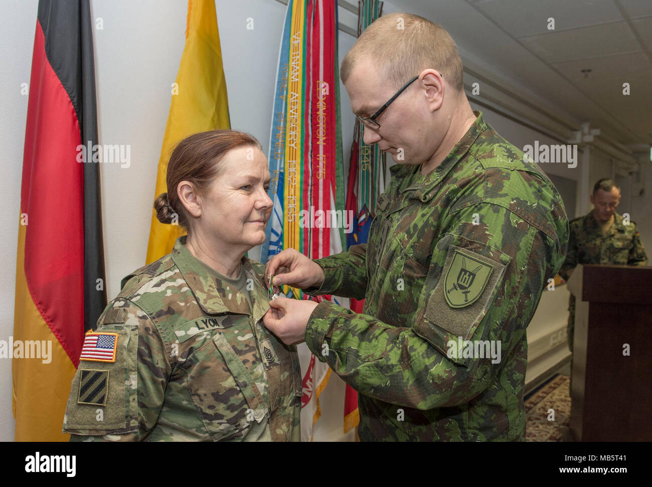 Former U.S. Army Europe Command Sgt. Maj. Sheryl D. Lyon was awarded ...
