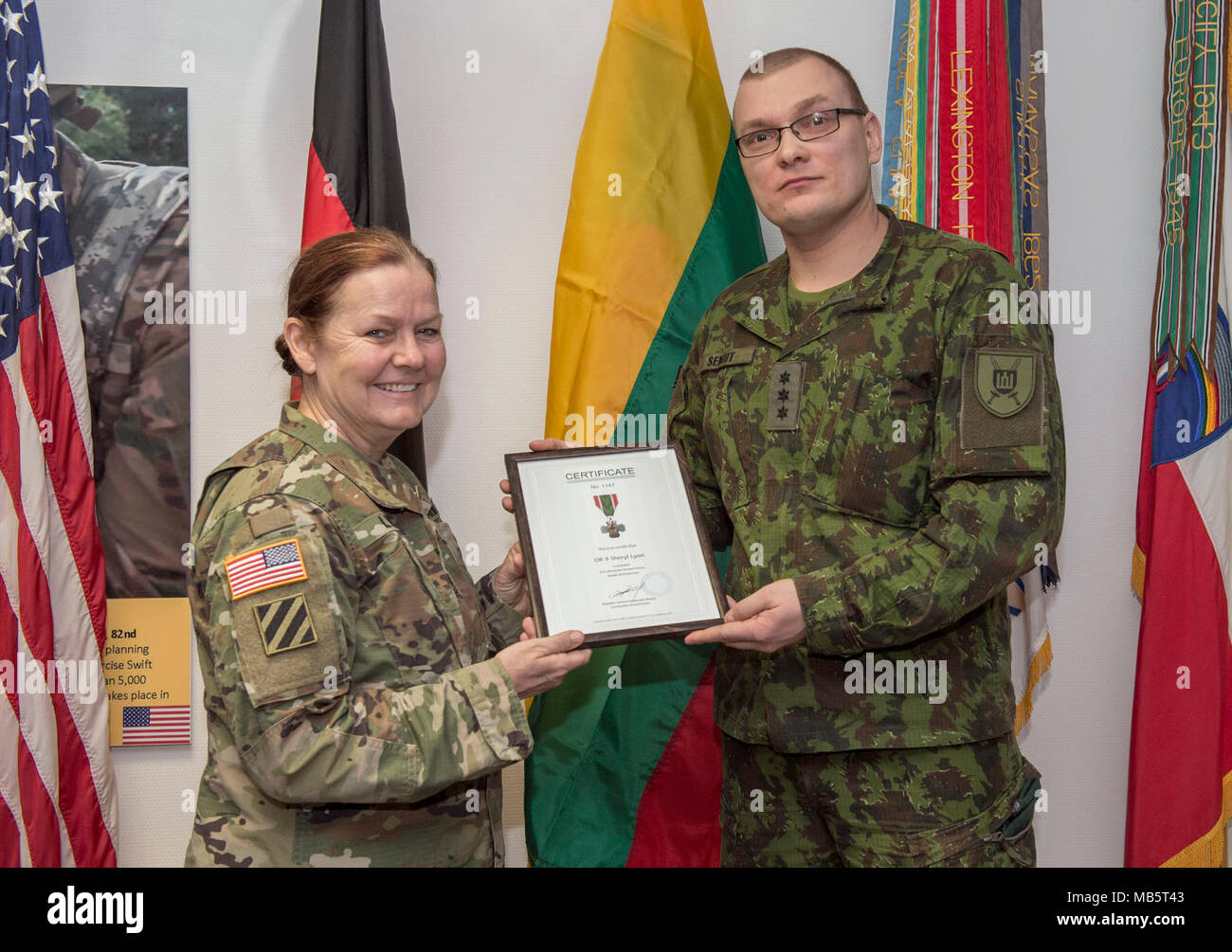 Former U.S. Army Europe Command Sgt. Maj. Sheryl D. Lyon was awarded ...