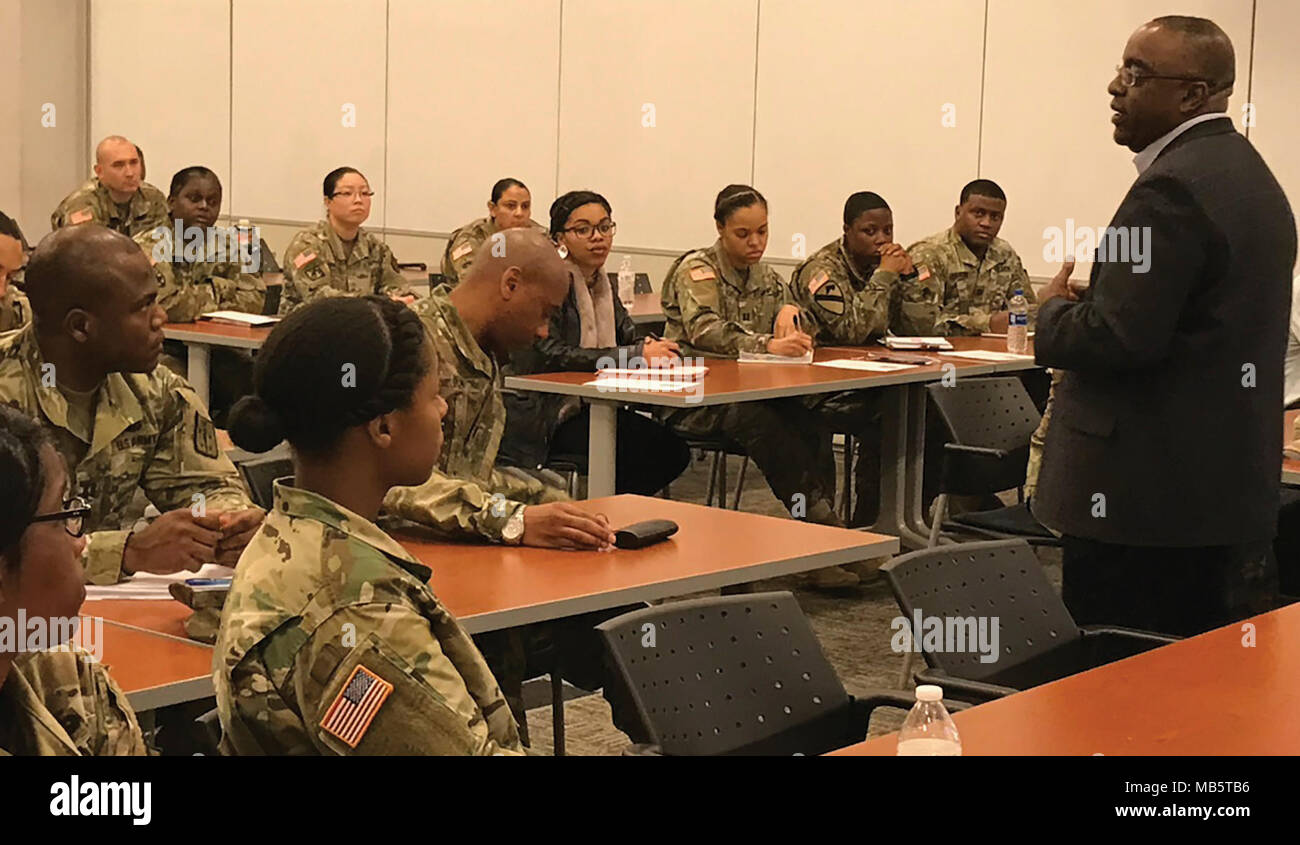 Retired Brig. Gen. Richard Dix addresses attendees during the Fort Lee ...