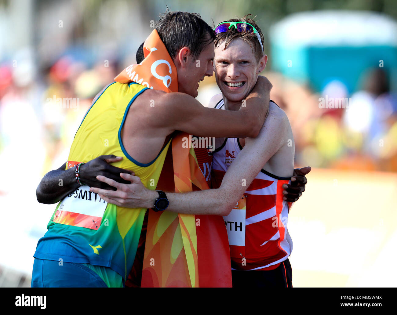 Australia's Dane Bird-Smith (gold) England's Tom Bosworth (silver) and ...