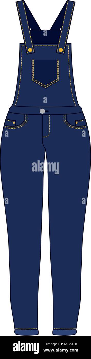 female overall in jean Stock Vector Image & Art - Alamy