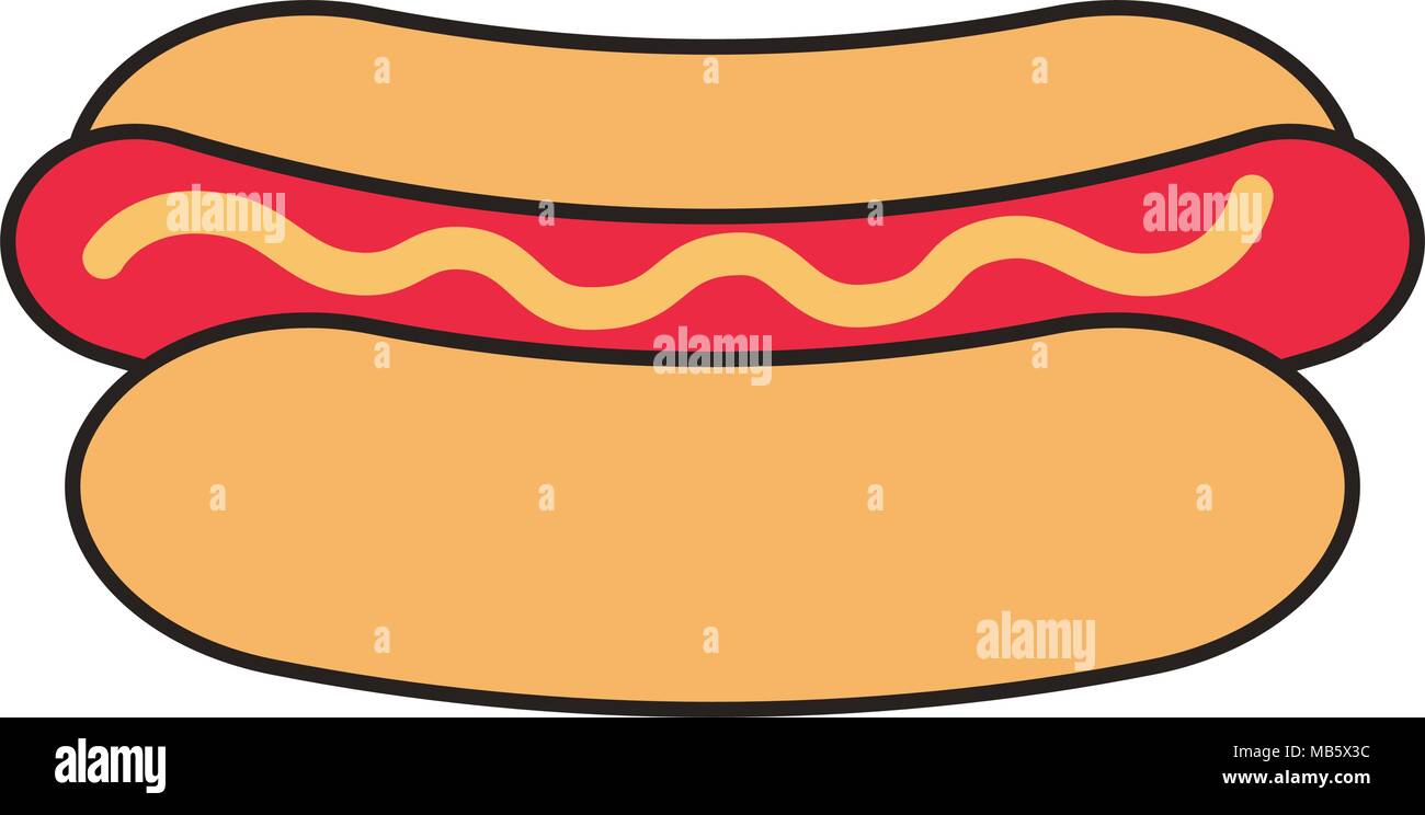 Hot dog outline sketch Stock Vector Images - Alamy