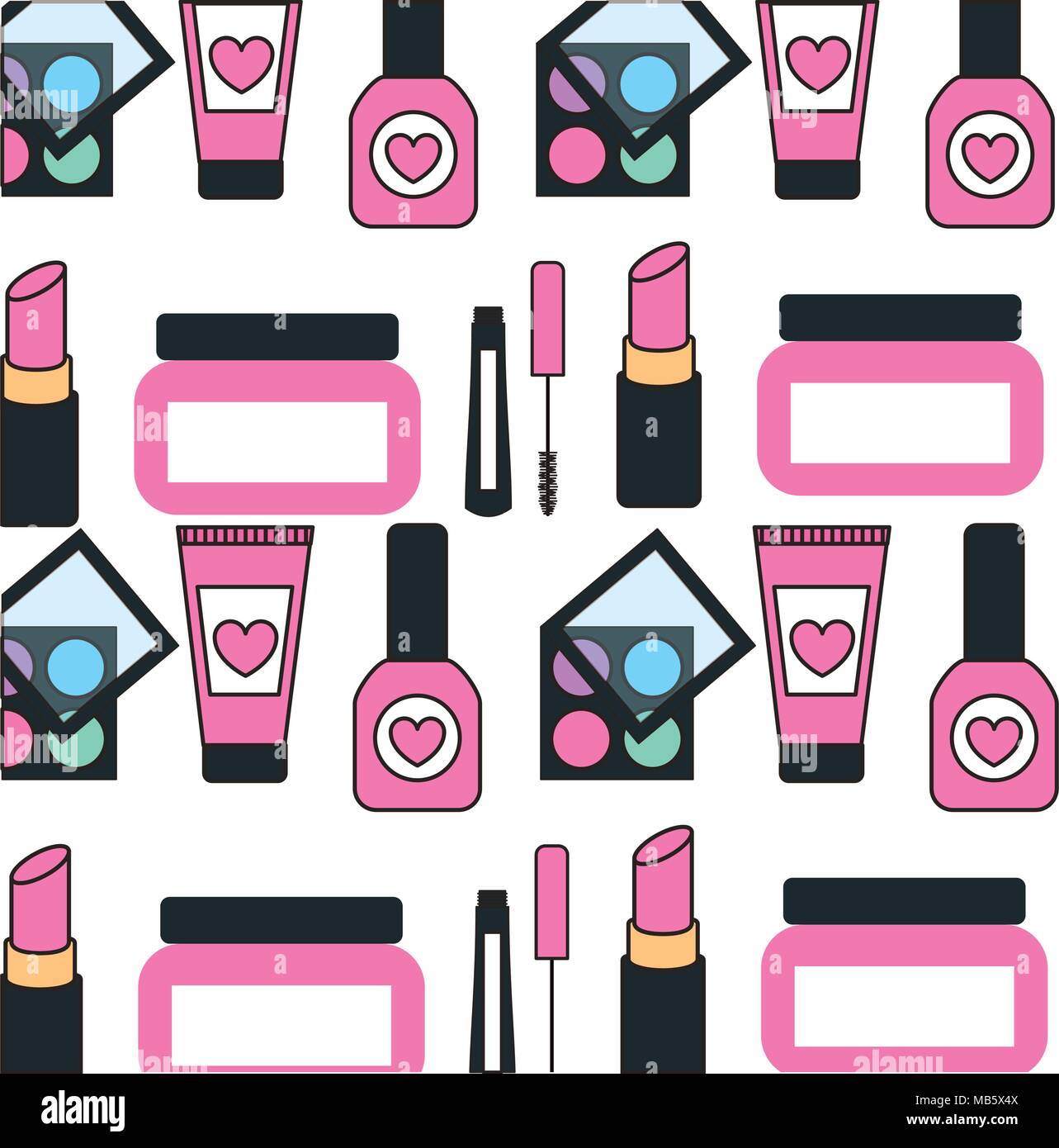 set make up products pattern background Stock Vector Image & Art - Alamy