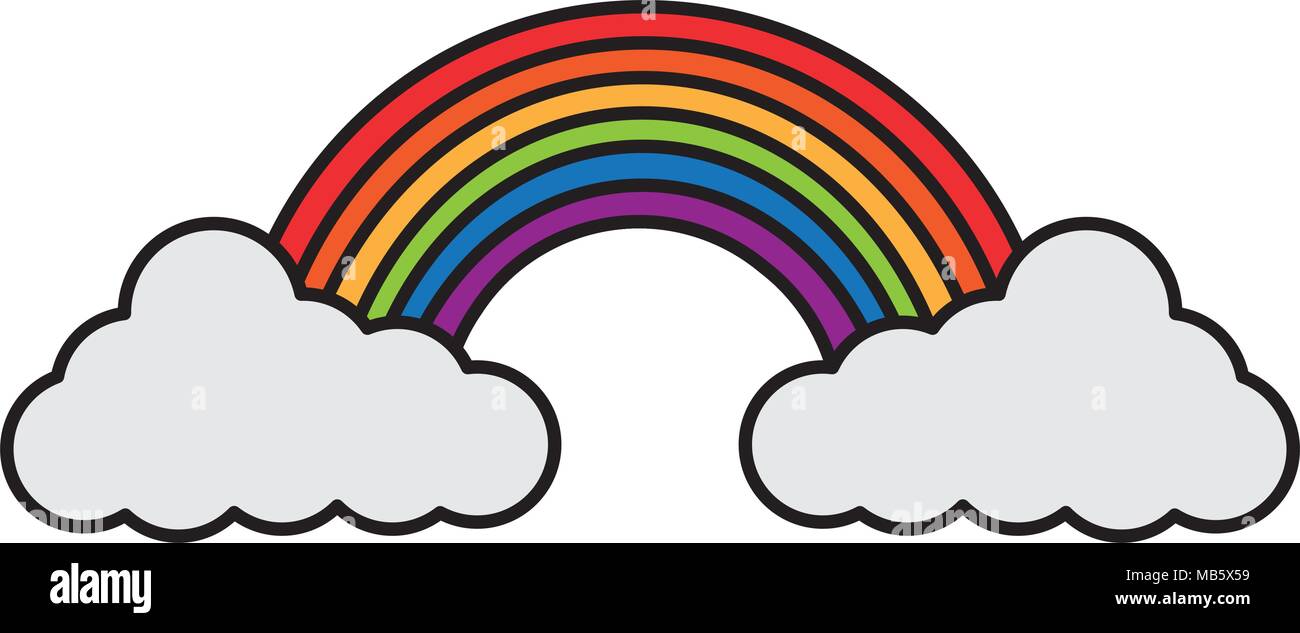 rainbow clouds colors weather icon Stock Vector Image & Art - Alamy