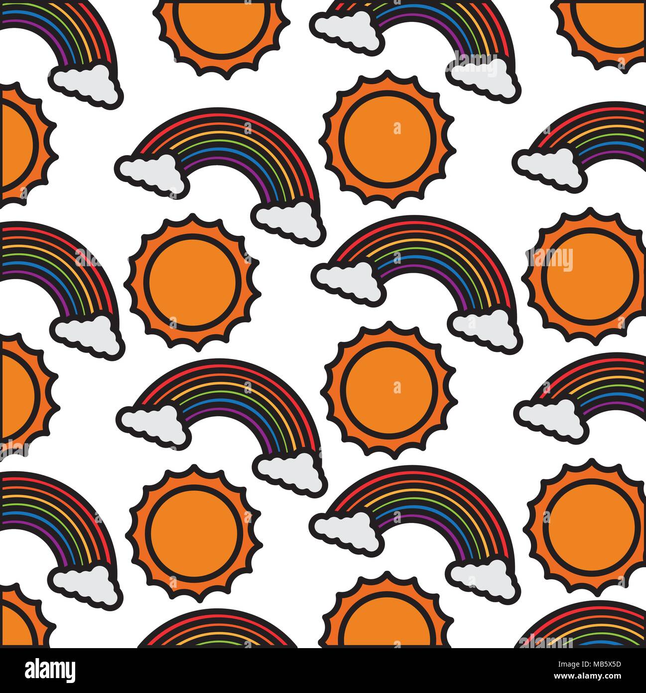 rainbow and sun climate season background Stock Vector Image & Art - Alamy