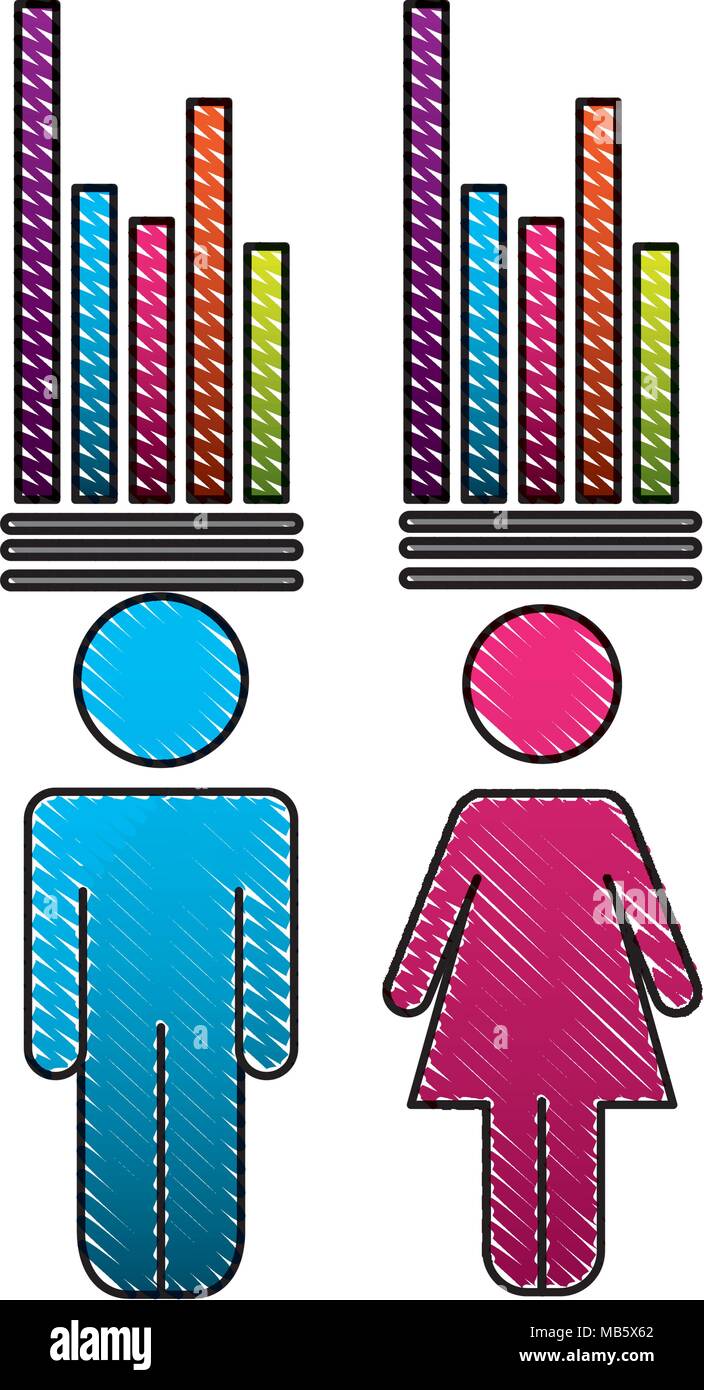 pictogram man woman bar statistics demographic Stock Vector Image & Art ...