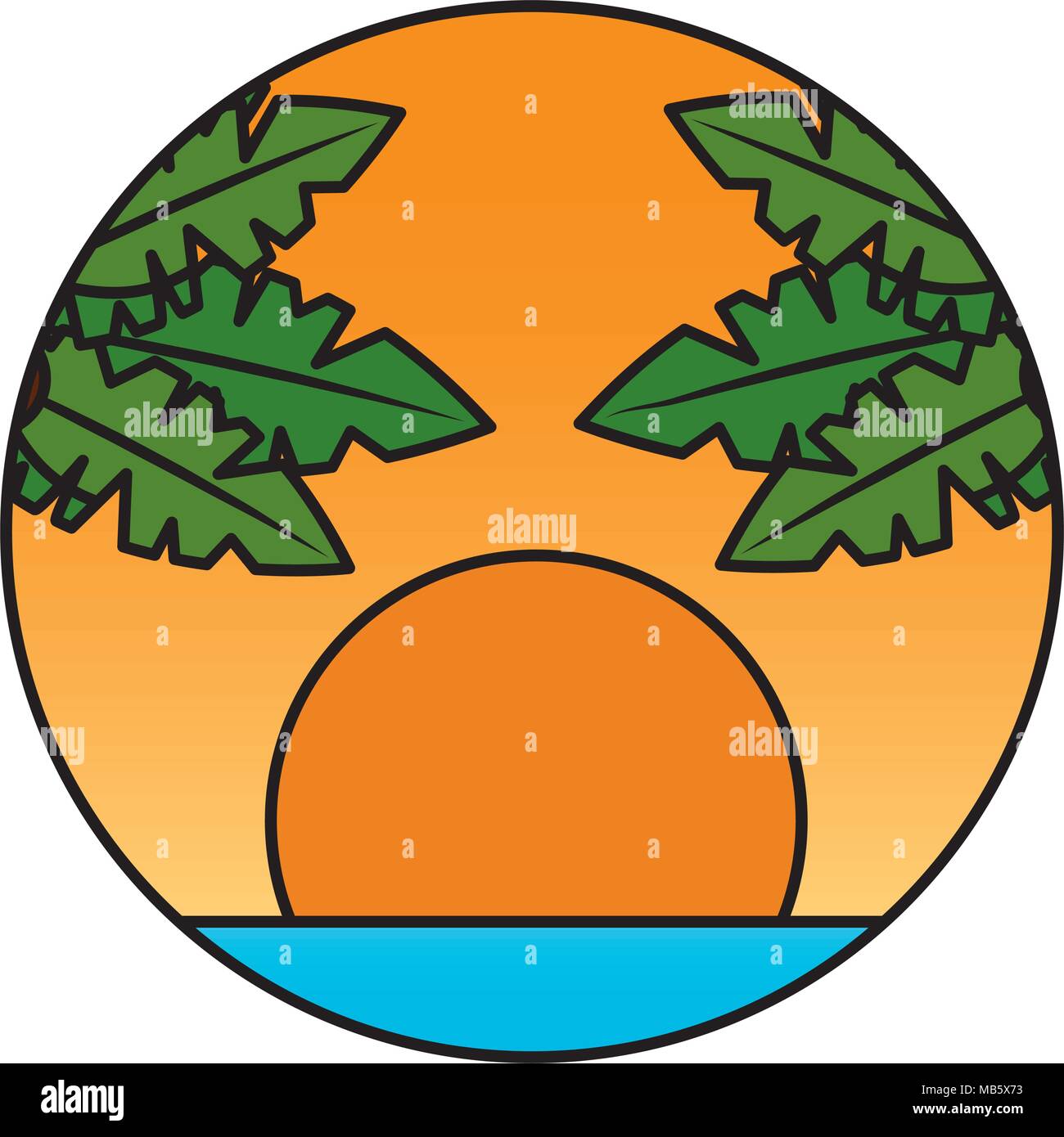 Tropical skyline and ocean Stock Vector Images - Alamy