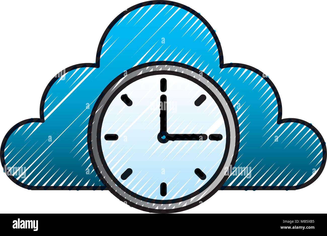 cloud storage clock time work image Stock Vector Image & Art - Alamy