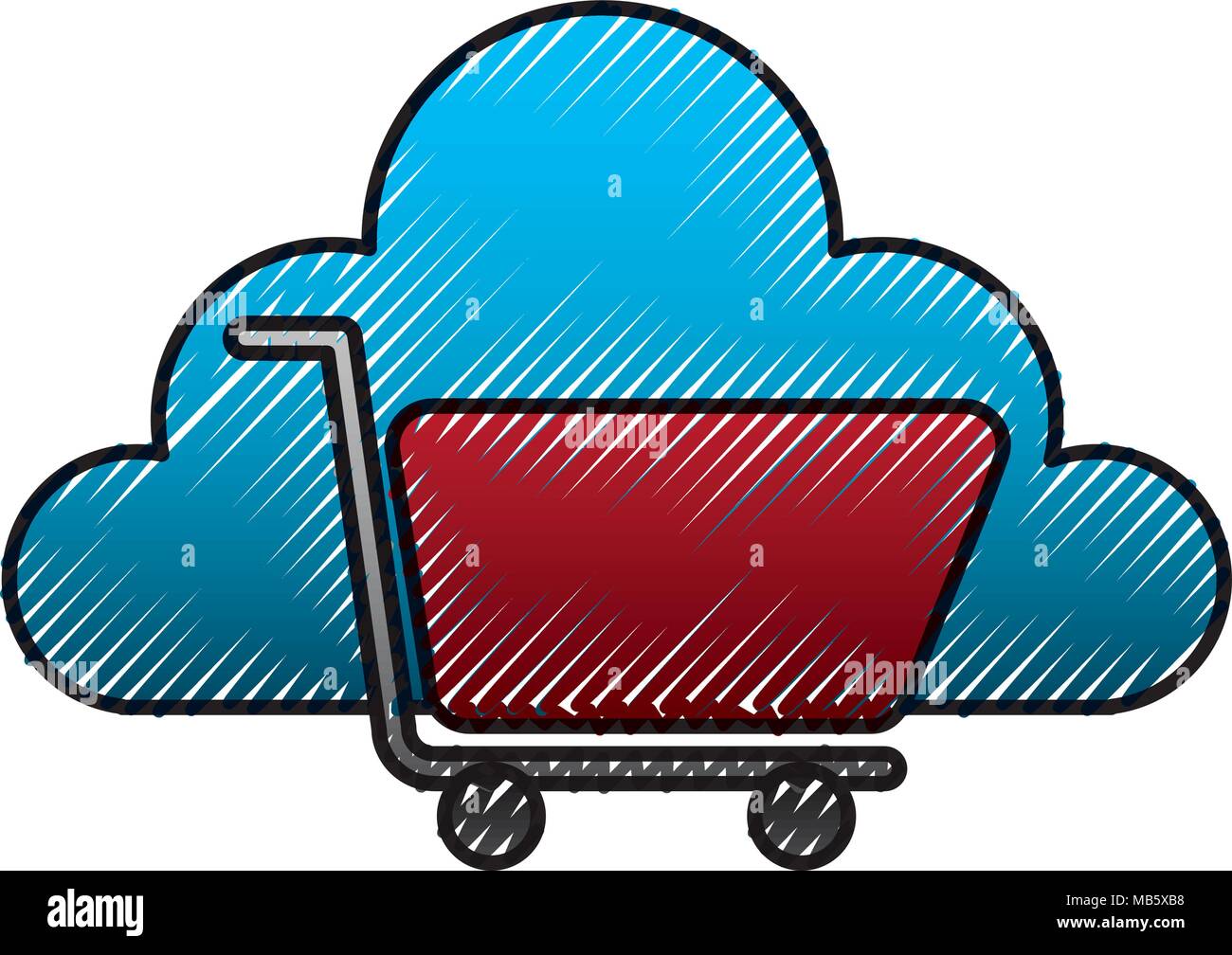 cloud storage shopping cart market store Stock Vector Image & Art - Alamy