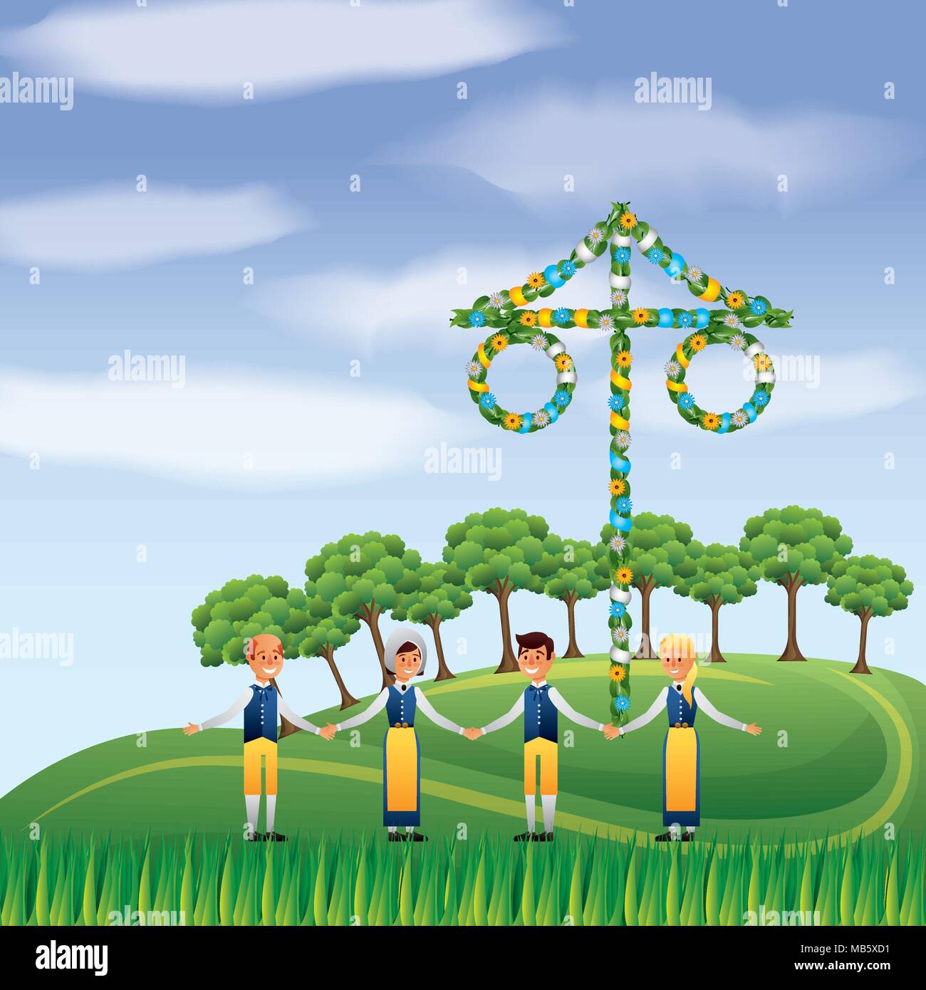 midsummer swedish celebration Stock Vector Image & Art - Alamy