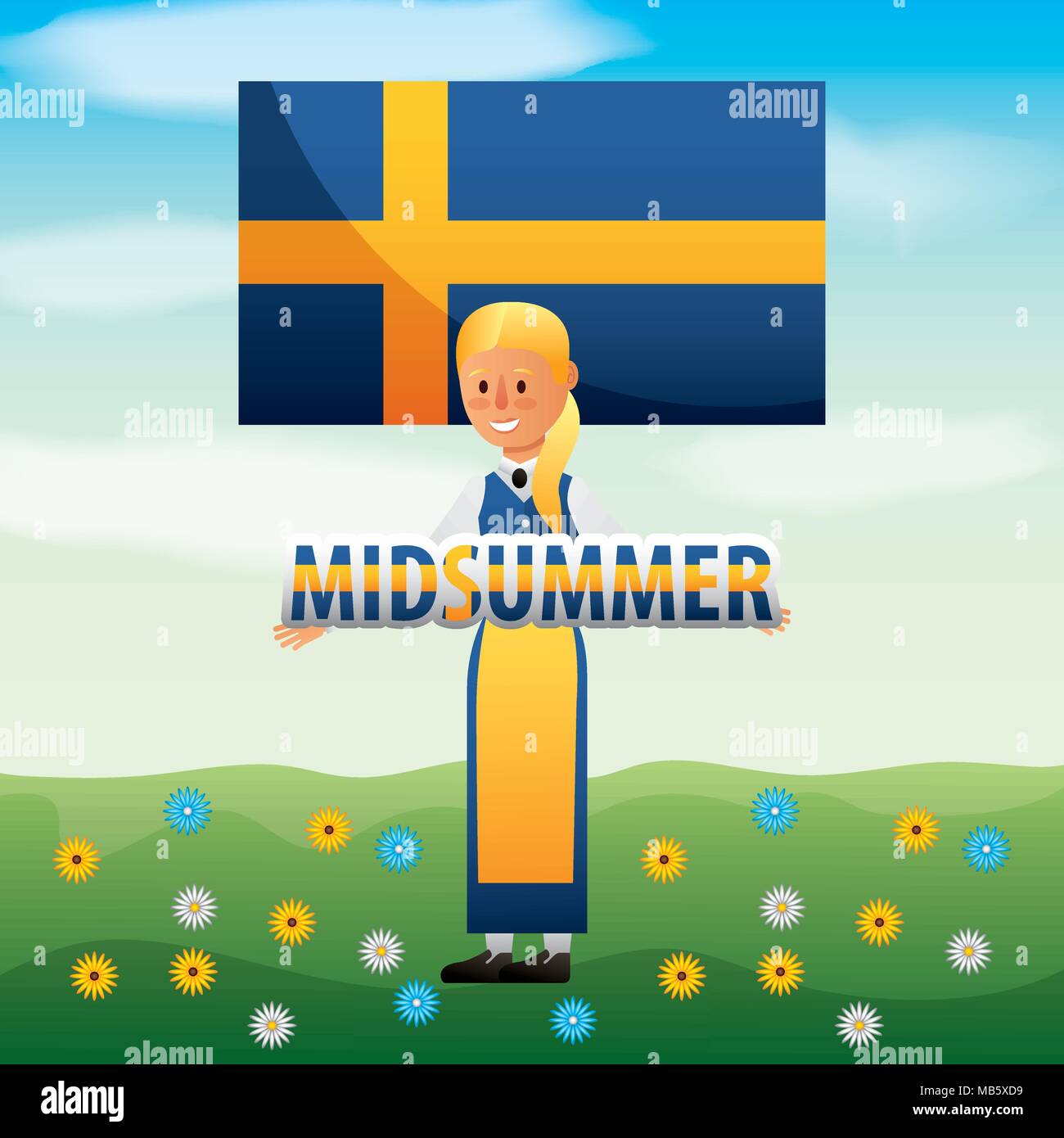 Sweden midsummer dance Stock Vector Images - Alamy