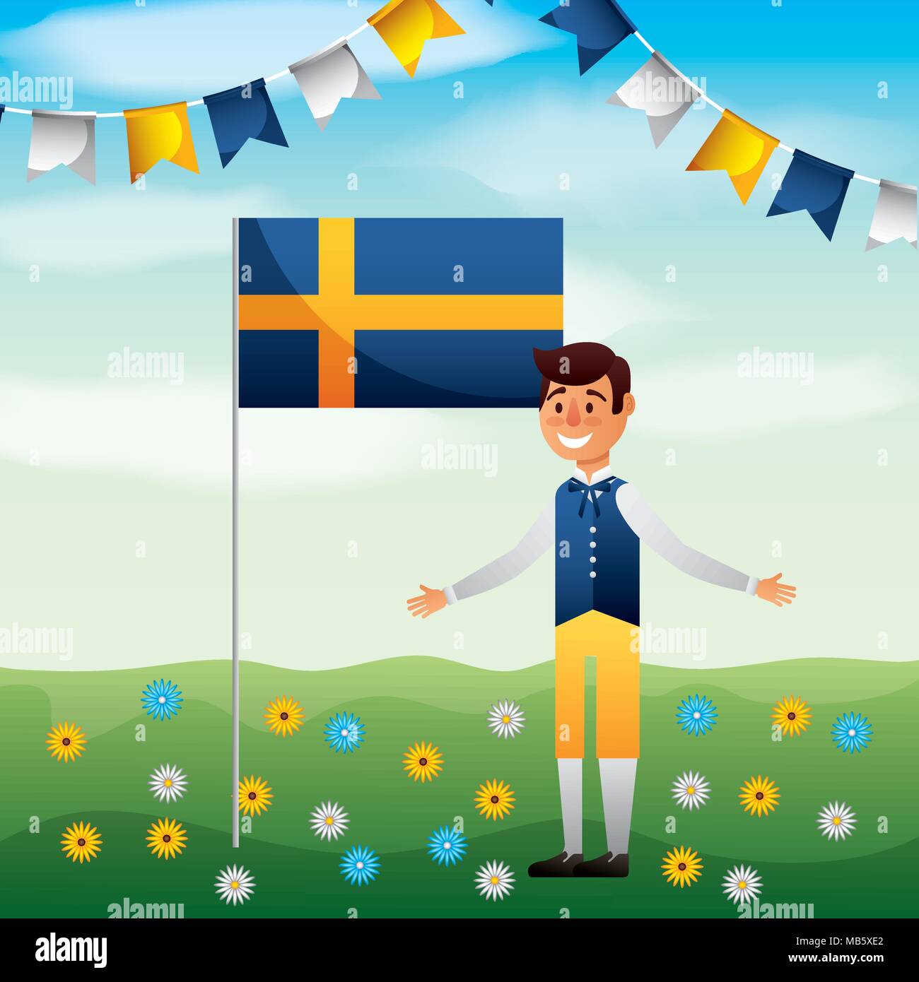 Midsummerpole Stock Vector Images - Alamy