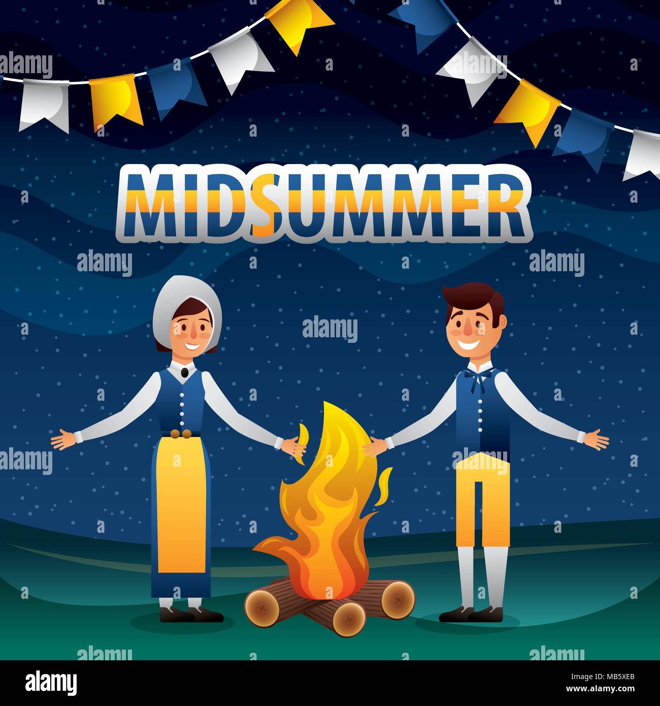 Midsummer party sweden Stock Vector Images - Alamy