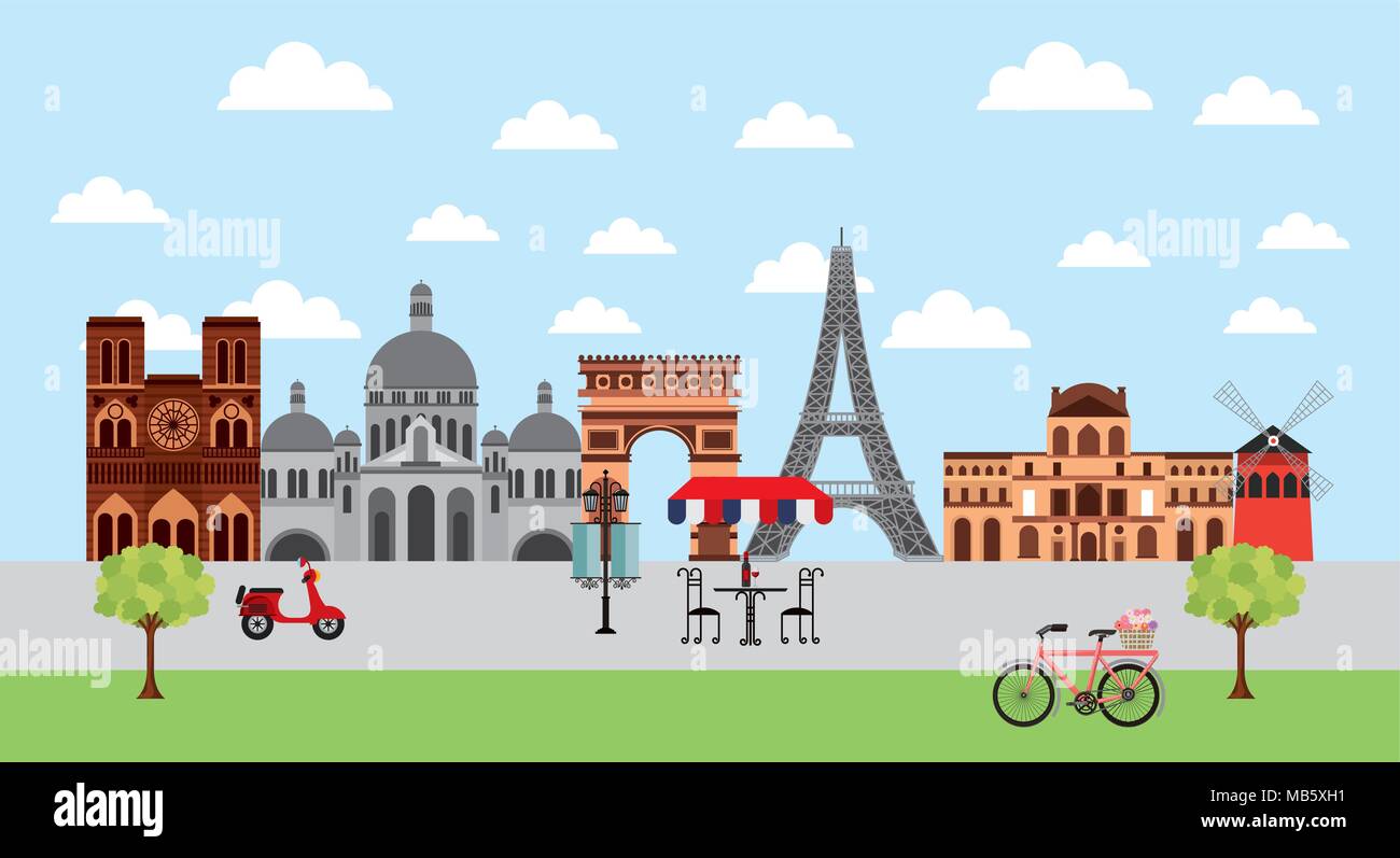 famous monuments france Stock Vector Image & Art - Alamy