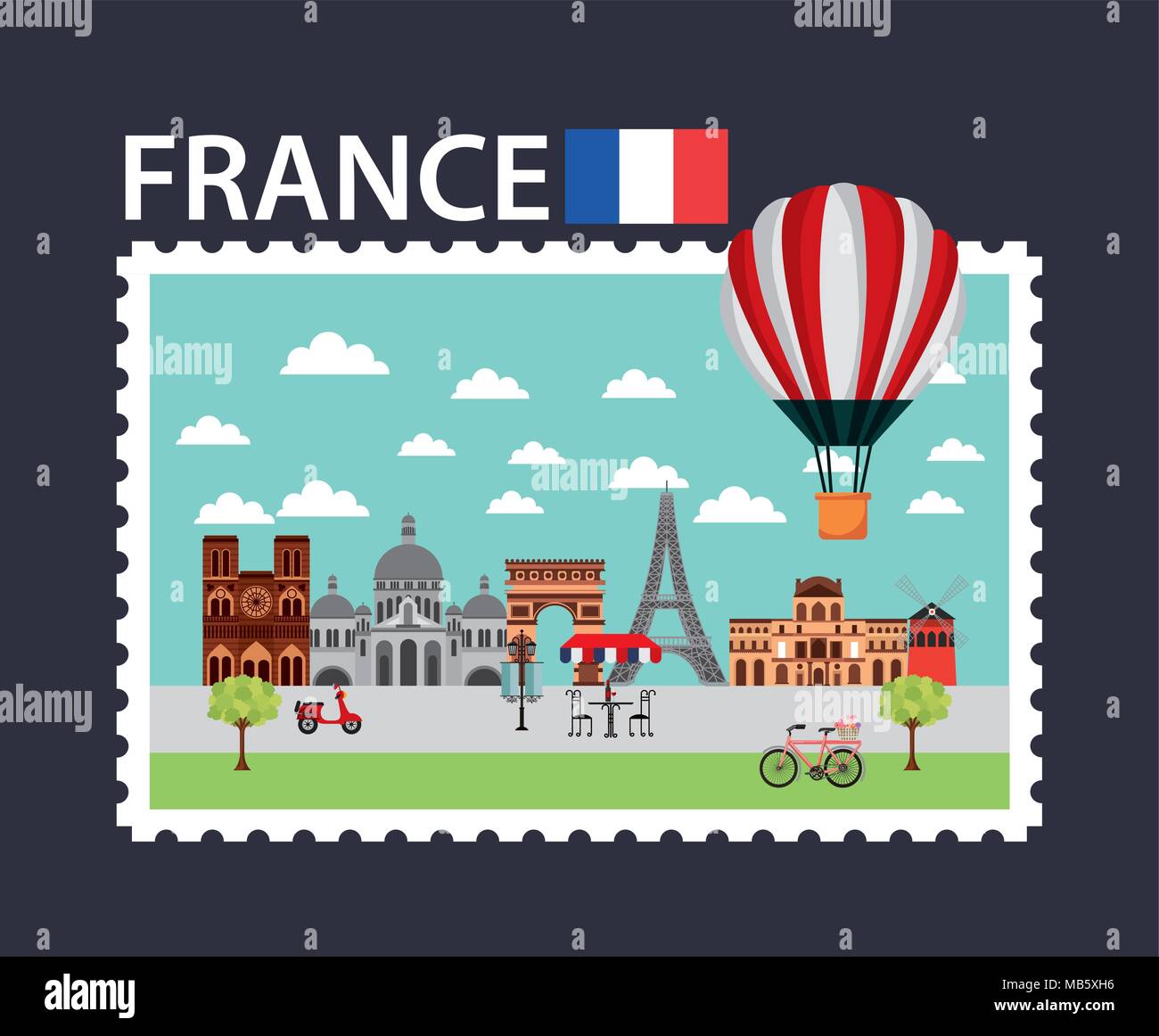 famous monuments france Stock Vector Image & Art - Alamy