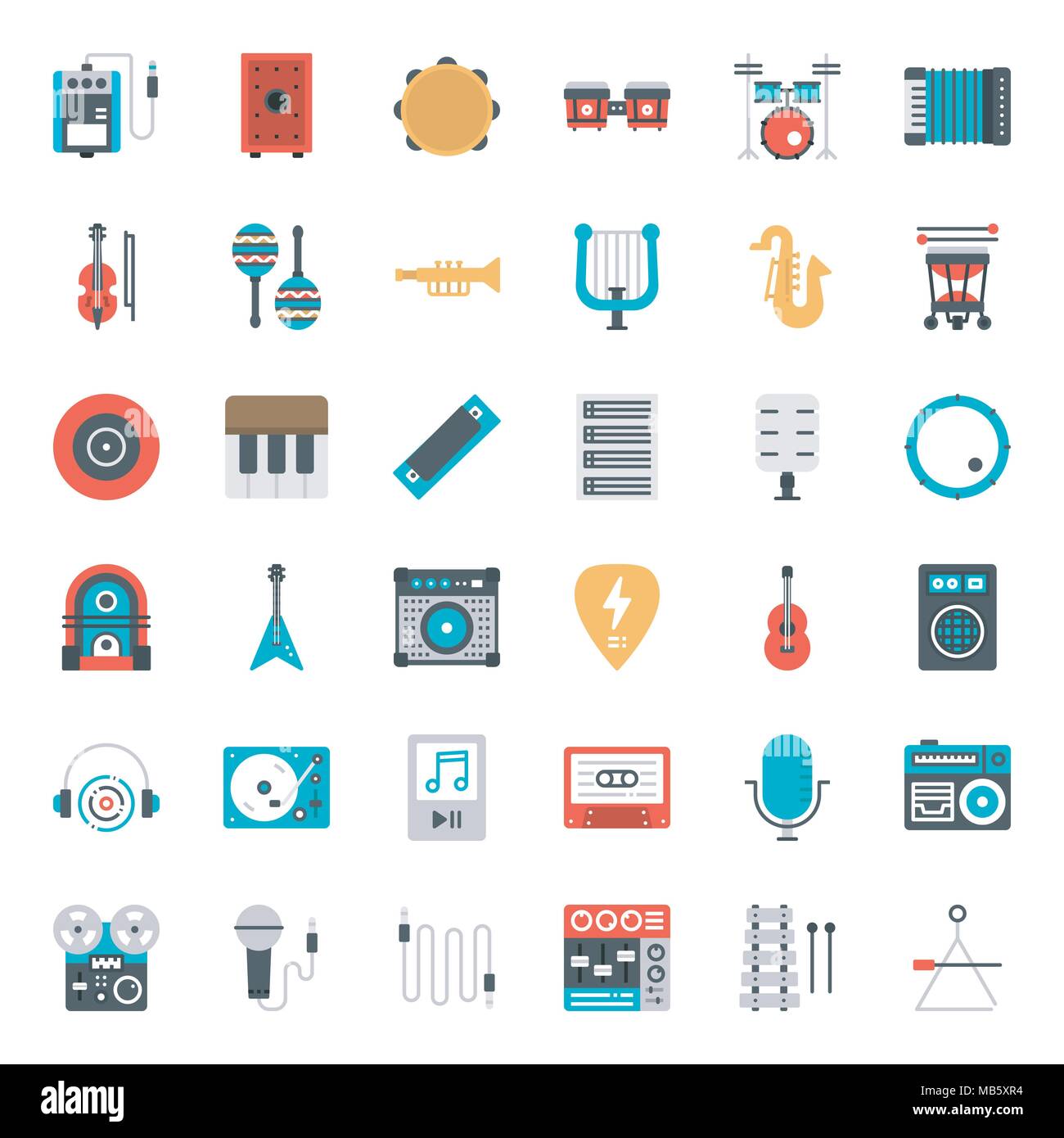 music icon set, isolated on white background Stock Vector Image & Art ...