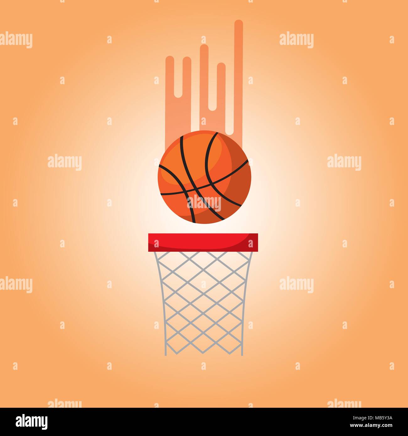 basketball hoop and ball blurred color background Stock Vector Image ...