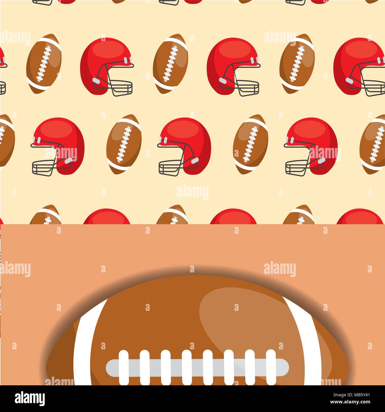 american football helmet ball sport competition pattern Stock Vector ...