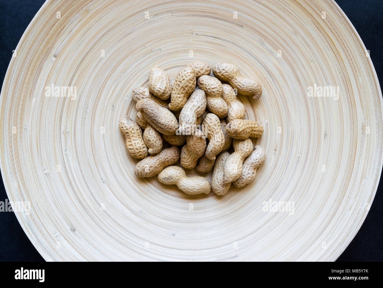 Peanuts with nutshell placed in natural bamboo plate Stock Photo - Alamy