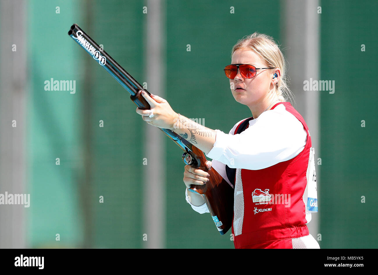 England's Emily Hibbs in action during Qualification for Women's Skeet ...