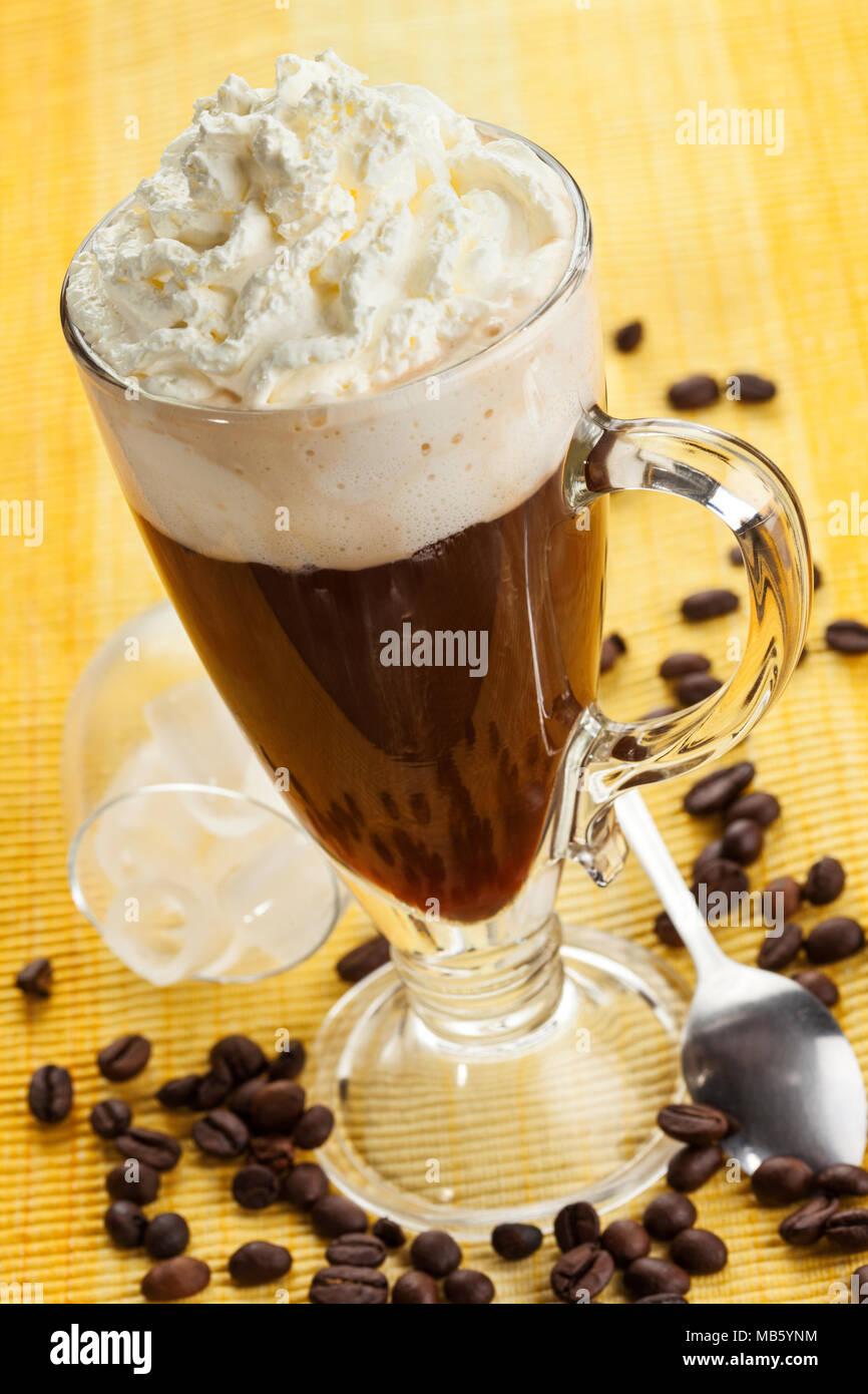 Dessert coffee with cream Stock Photo - Alamy