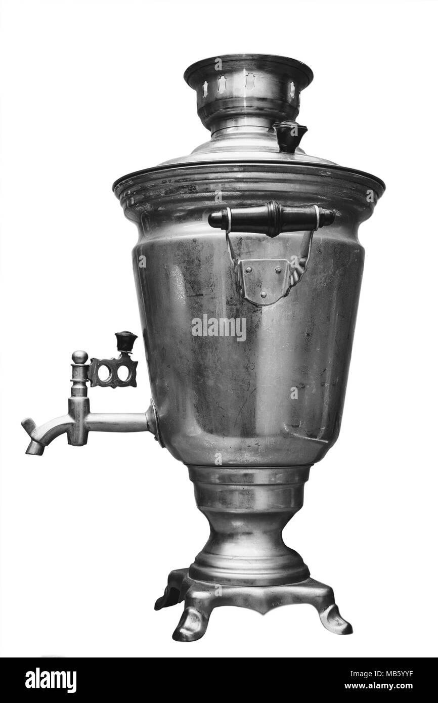 Old traditional Russian samovar isolated on white background Stock ...