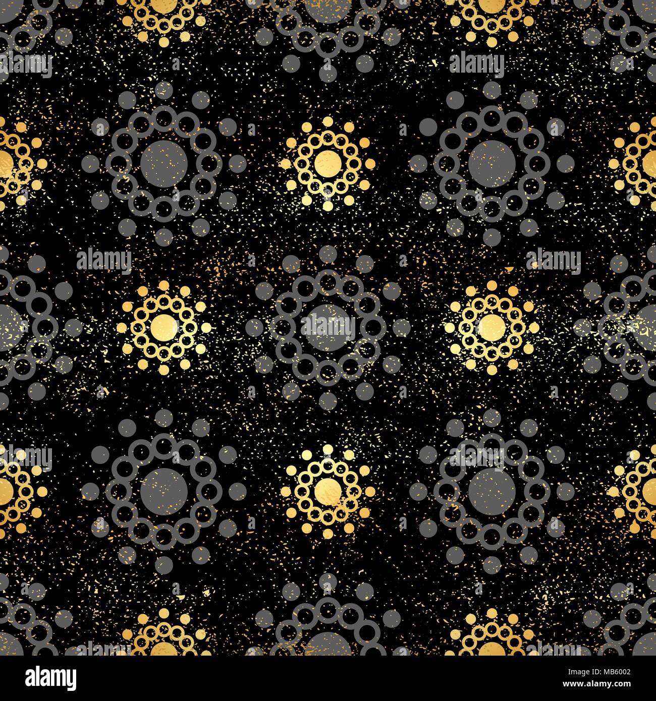 Abstract golden circle seamless pattern, carnival and geometric concept ...