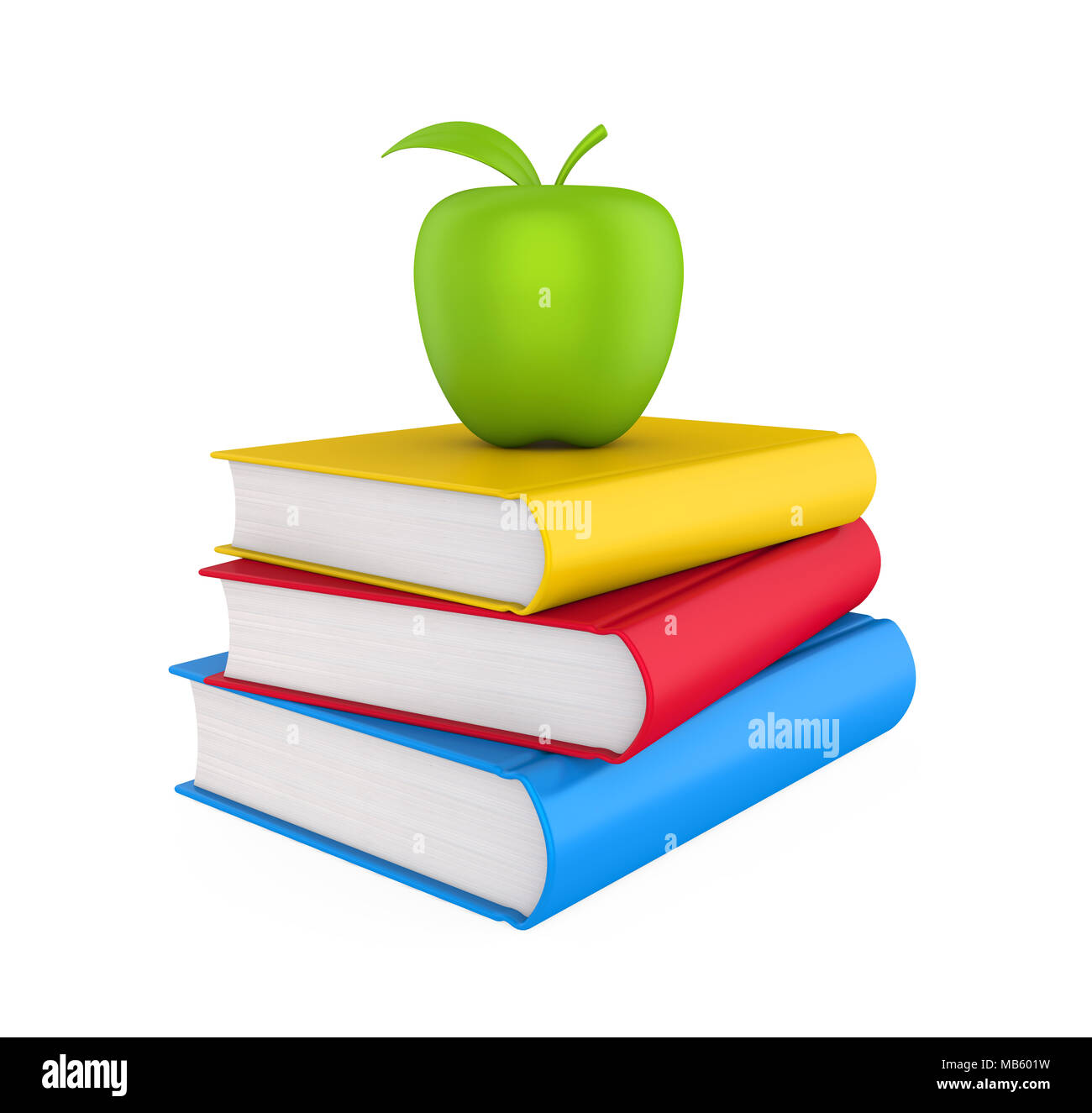 Books and Apple Isolated. Back to School Concept Stock Photo - Alamy