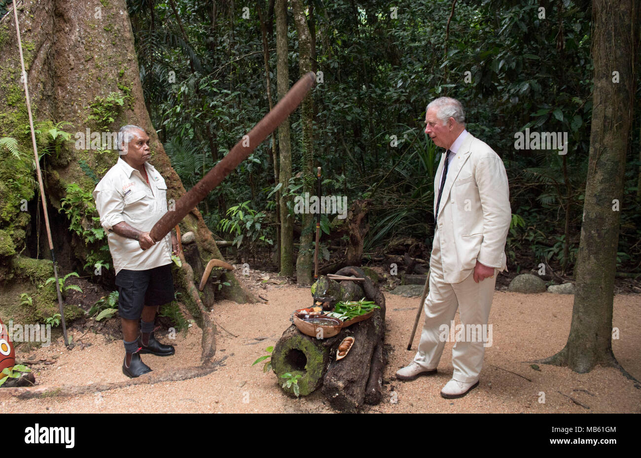 The Prince of Wales with Roy Gibson an elder of the Kuku Yalanji tribe ...