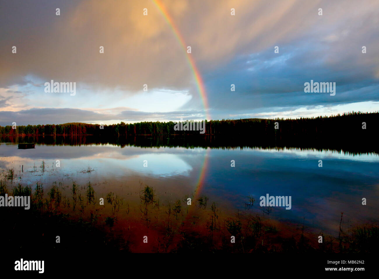 Vindelälven River, with Rainbow, Sweden Stock Photo - Alamy