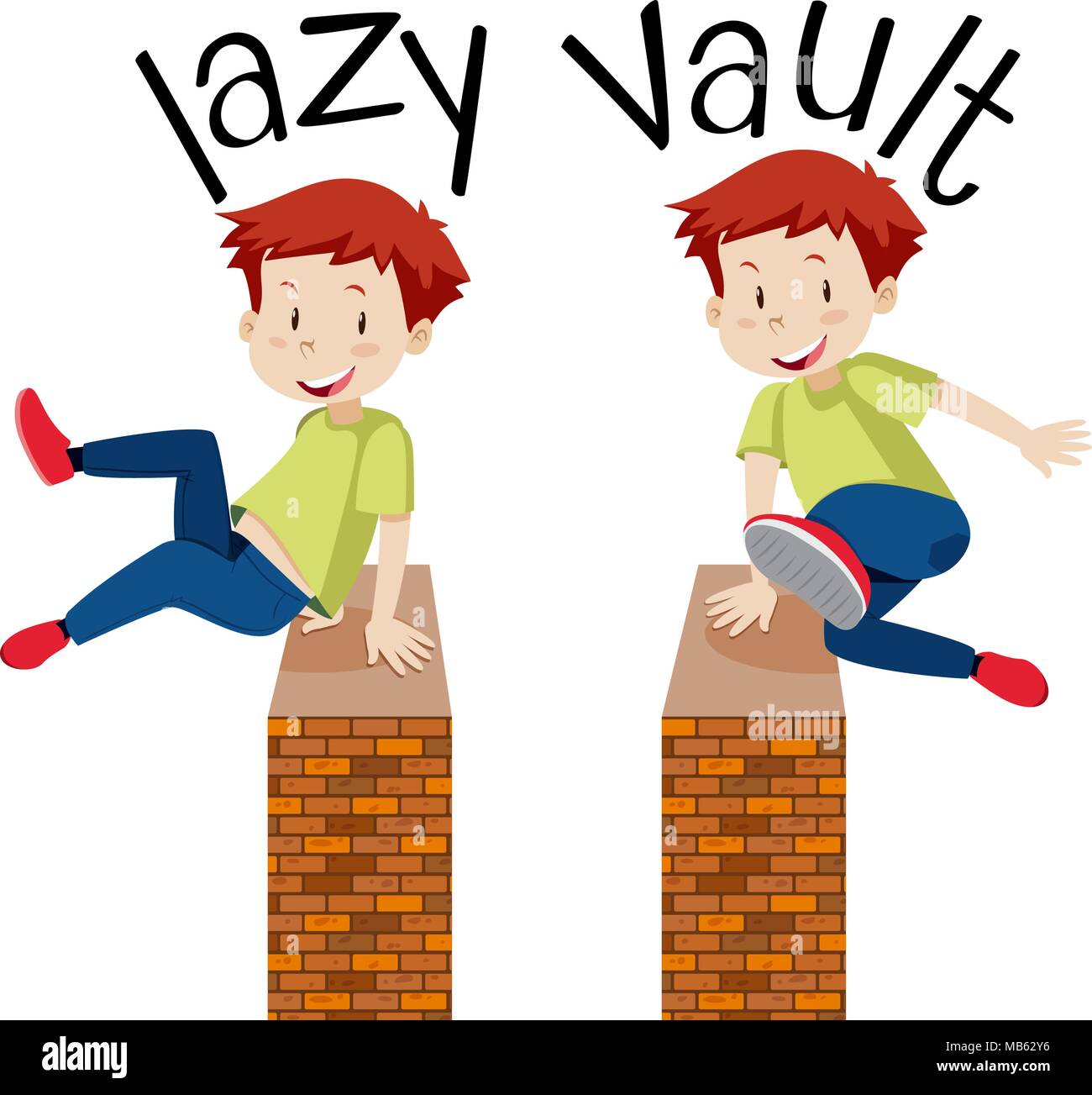 Cartoon Illustration Man Jumping Over High Resolution Stock Photography ...