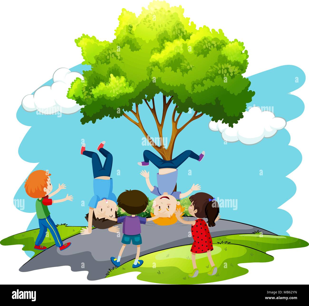 Kids are Playing in Nature illustration Stock Vector Image & Art - Alamy