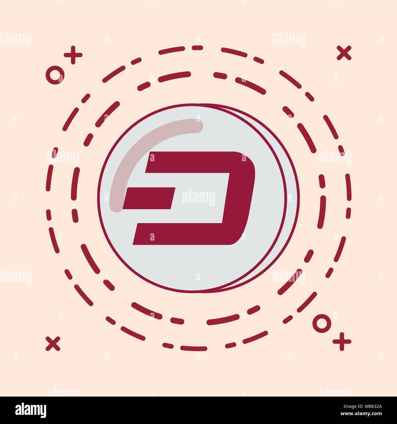 dash coin over pink background, colorful design. vector illustration ...