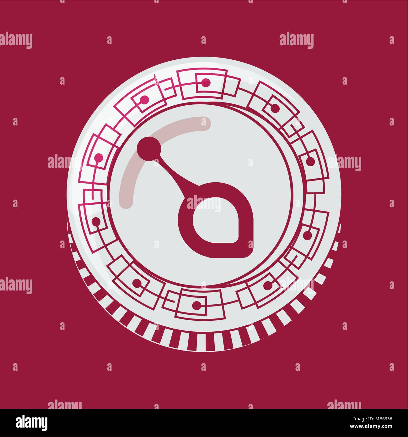 sia coin over red background, colorful design. vector illustration ...