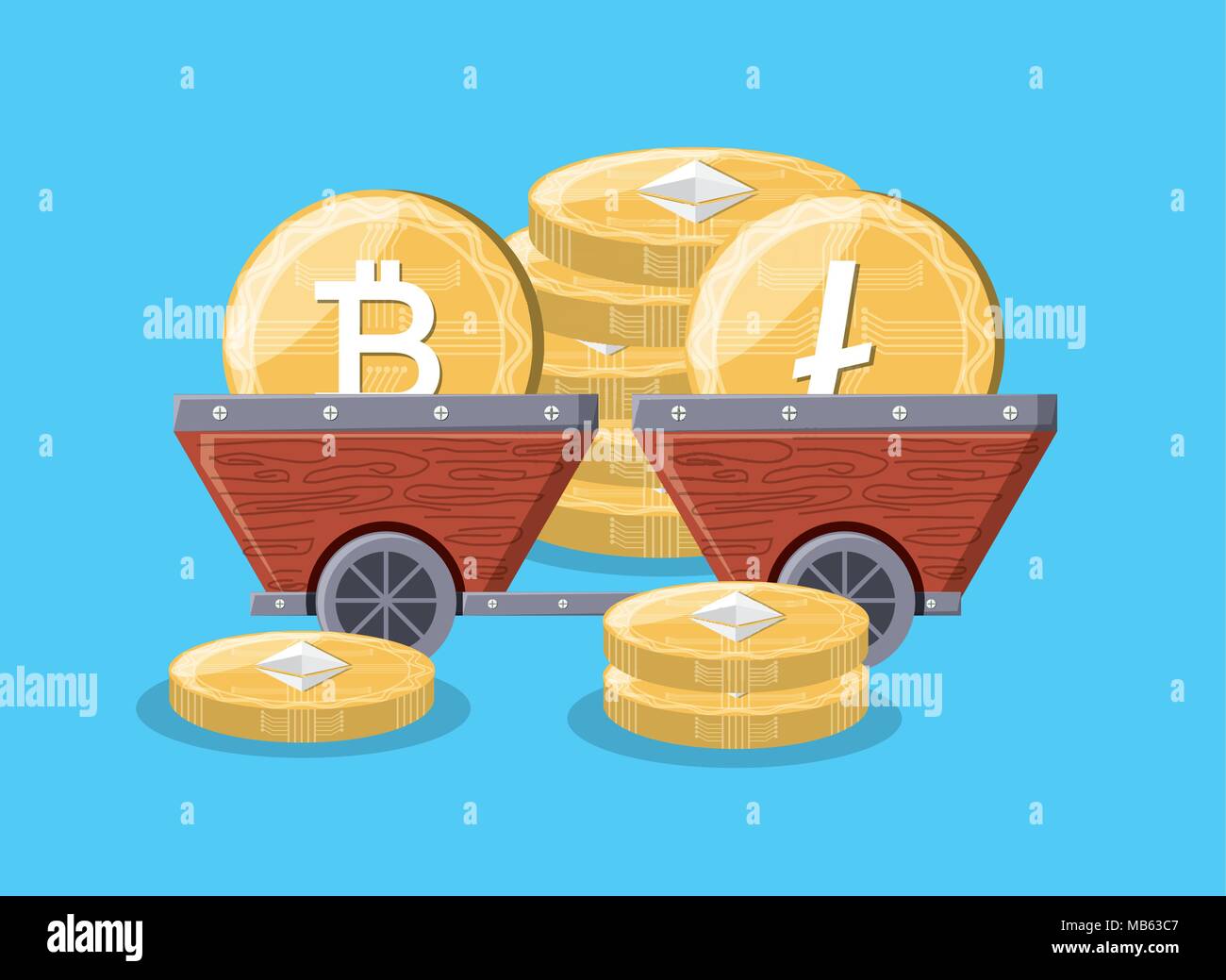 Mining cryptocurrency design with mining carts with cryptocurrency ...