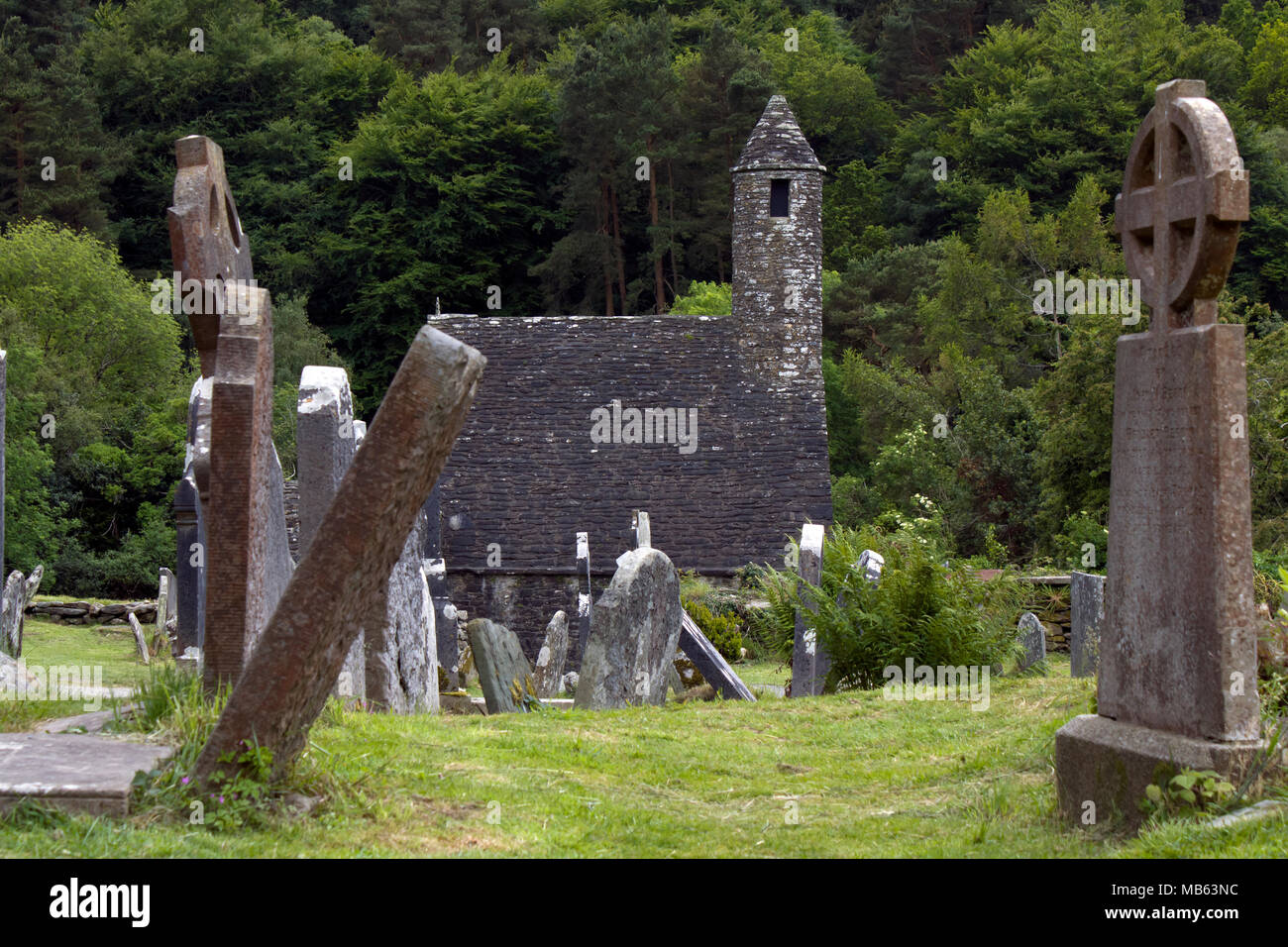 Medieval monastery Glendalough Stock Photo - Alamy